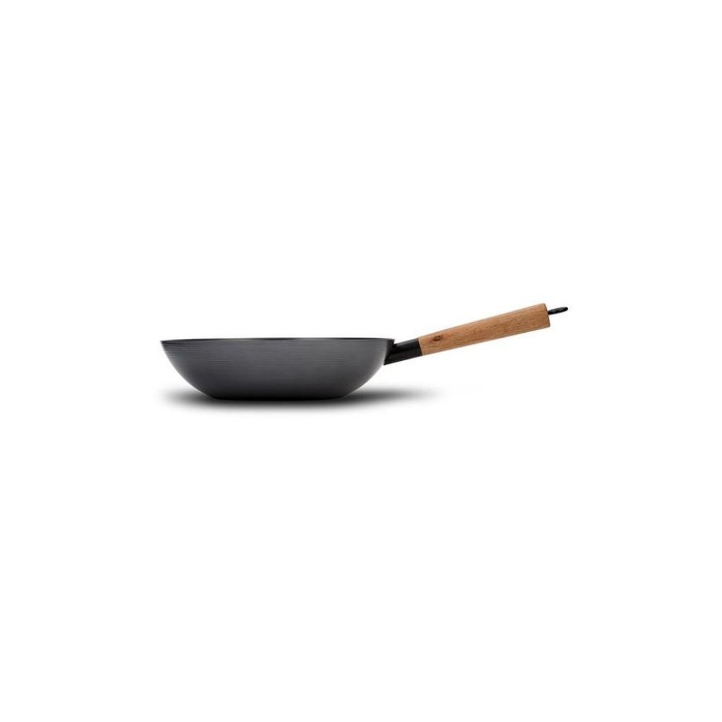 ΤΗΓΑΝΙ WOK ΑΛΟΥΜΙΝΙΟΥ INDUCTION ΑΝΤΙΚΟΛΛΗΤΙΚΟ (Φ30cm) Λαβή Ξύλινη 'F&B''