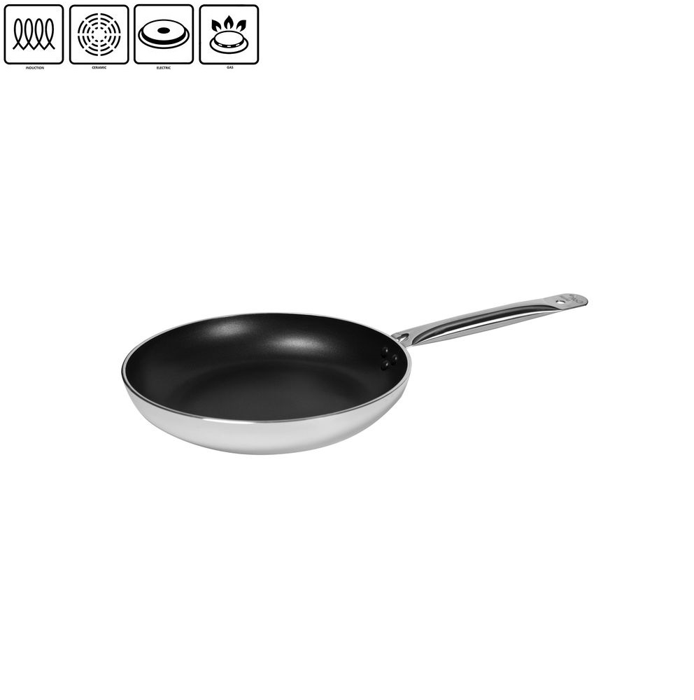 ΤΗΓΑΝΙ ΑΛΟΥΜΙΝΙΟΥ ΑΝΤΙΚΟΛΛΗΤΙΚΟ INDUCTION (3.5mm-Φ24cm) Λαβή INOX 'F&B'