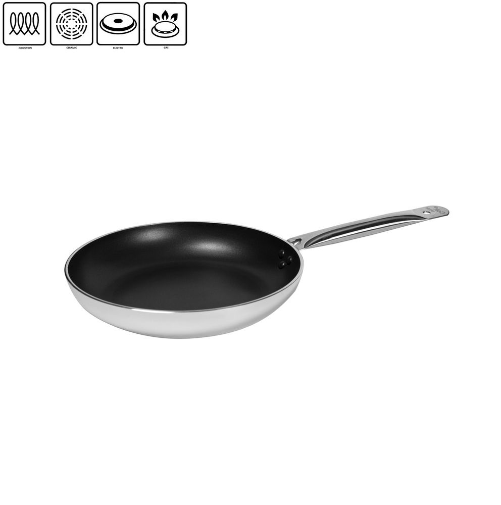ΤΗΓΑΝΙ ΑΛΟΥΜΙΝΙΟΥ ΑΝΤΙΚΟΛΛΗΤΙΚΟ INDUCTION (4mm-Φ28cm) Λαβή INOX 'F&B'