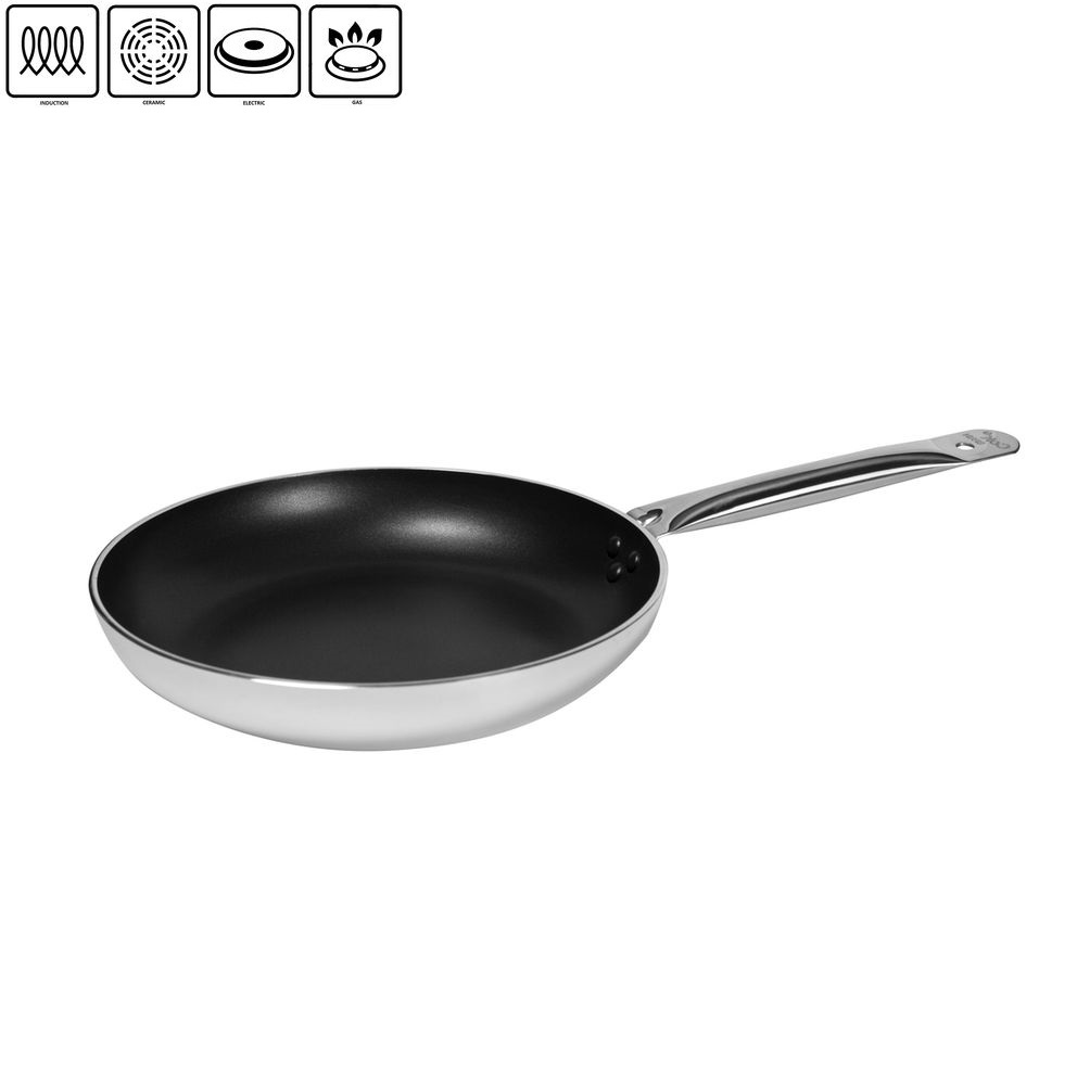 ΤΗΓΑΝΙ ΑΛΟΥΜΙΝΙΟΥ ΑΝΤΙΚΟΛΛΗΤΙΚΟ INDUCTION (4mm-Φ32cm) Λαβή INOX 'F&B'