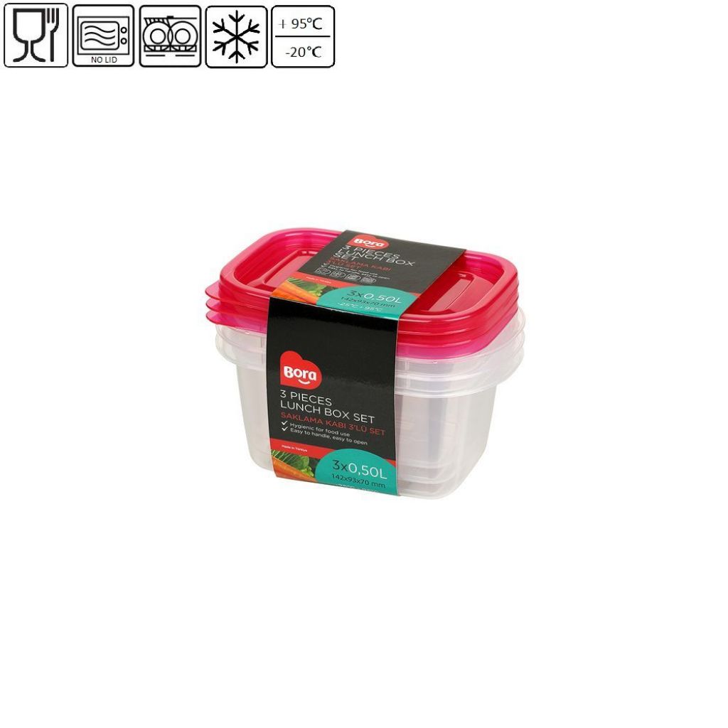 Δοχείο ΦΑΓΗΤΟΥ PP (Σετ 3Τ) ΑΕΡΟΣΤΕΓΕΣ (0.5lt) 'F&B'