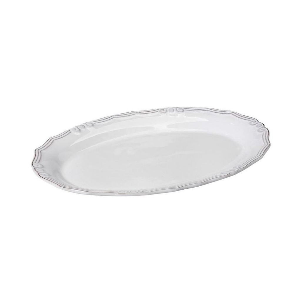 ΠΙΑΤΕΛΑ Stoneware TIFFANY ΛΕΥΚΗ ΟΒΑΛ 34x22x3cm
