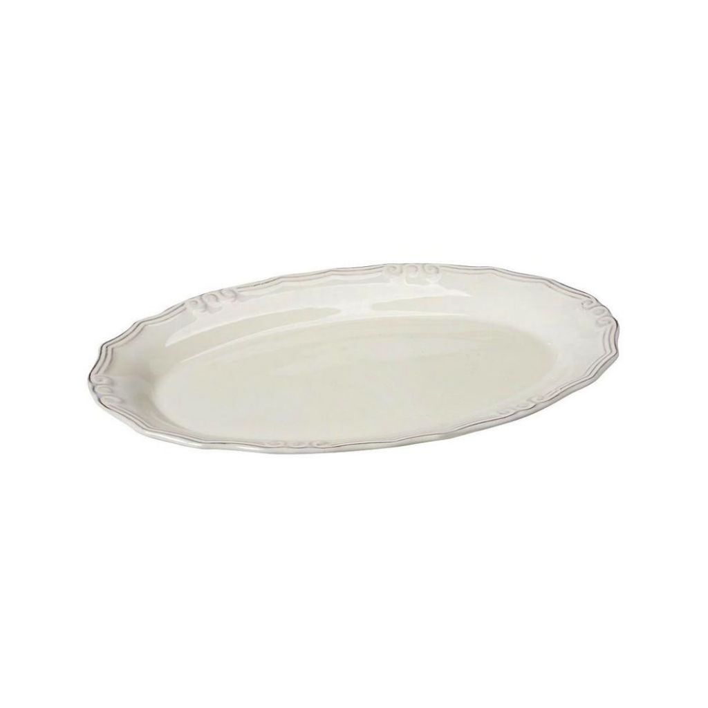 ΠΙΑΤΕΛΑ Stoneware TIFFANY ΚΡΕΜ ΟΒΑΛ 22x14x2cm