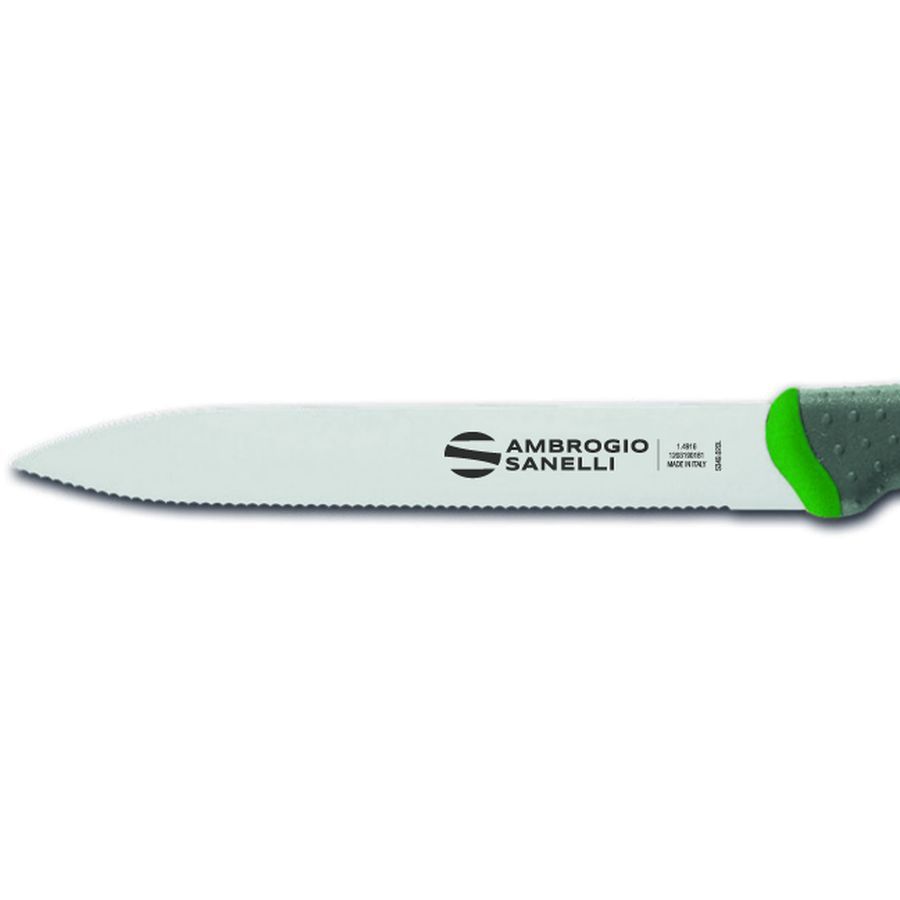 ΜΑΧΑΙΡΙ ΜΠΑΡ-ΚΟΥΖΙΝΑΣ 14cm ΟΔΟΝΤΩΤΟ Sanelli Tecna Colore ΠΡΑΣΙΝΗ ΛΑΒΗ