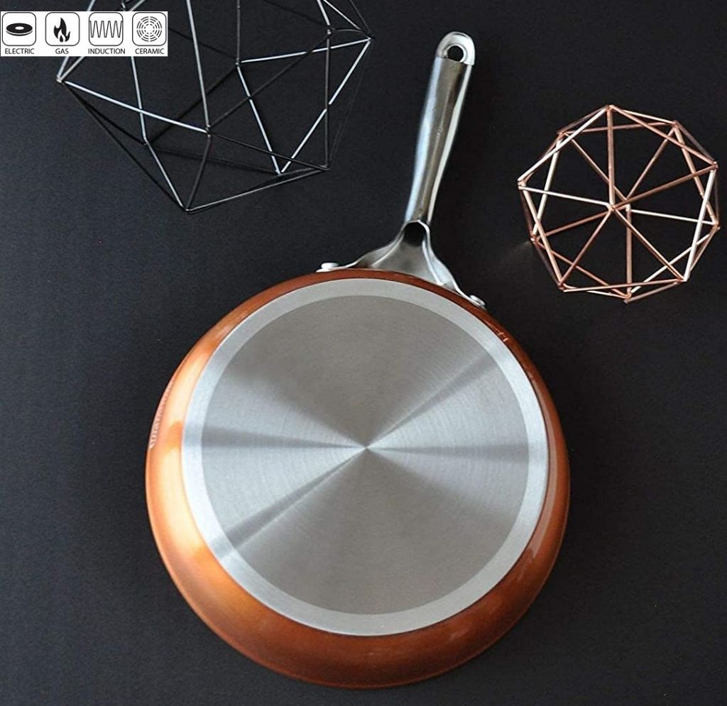 ΤΗΓΑΝΙ ΑΛΟΥΜΙΝΙΟΥ ΑΝΤΙΚΟΛΛΗΤΙΚΟ INDUCTION (4mm-Φ24cm) Λαβή INOX ...