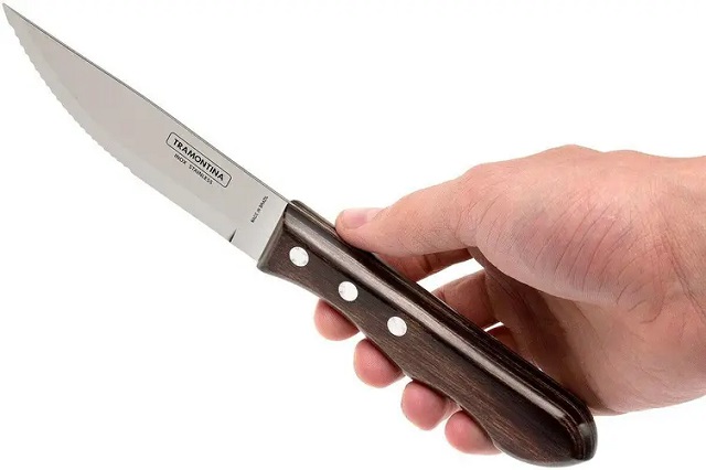 ΜΑΧΑΙΡΙ STEAK Jumbo Ξύλινη Λαβή (18/0 Inox) 'TRAMONTINA-Polywood'