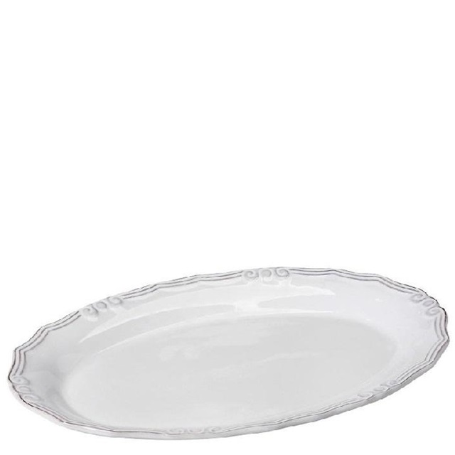 ΠΙΑΤΕΛΑ Stoneware TIFFANY ΛΕΥΚΗ ΟΒΑΛ 34x22x3cm